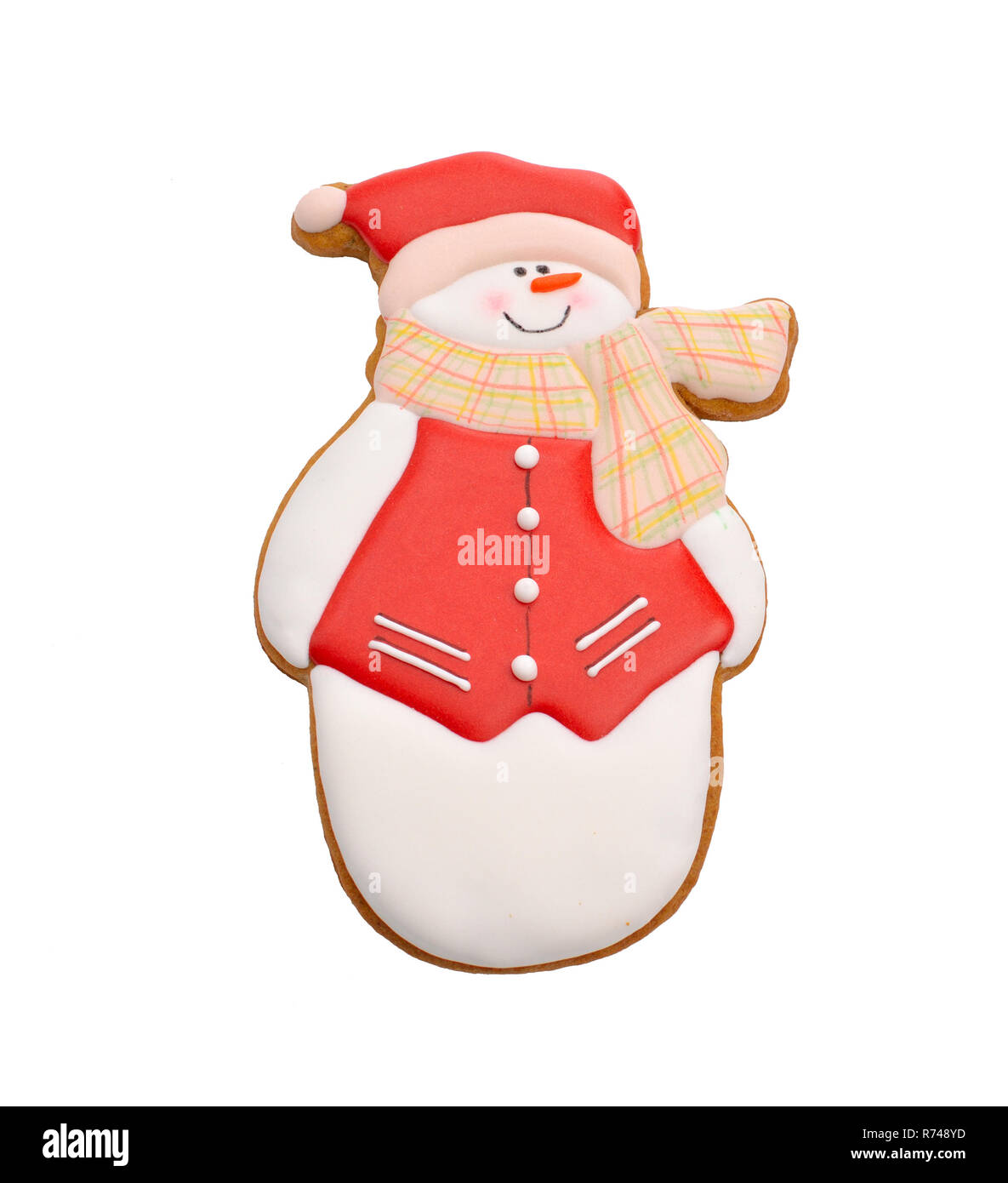 Snowman gingerbread. Isolated Stock Photo - Alamy