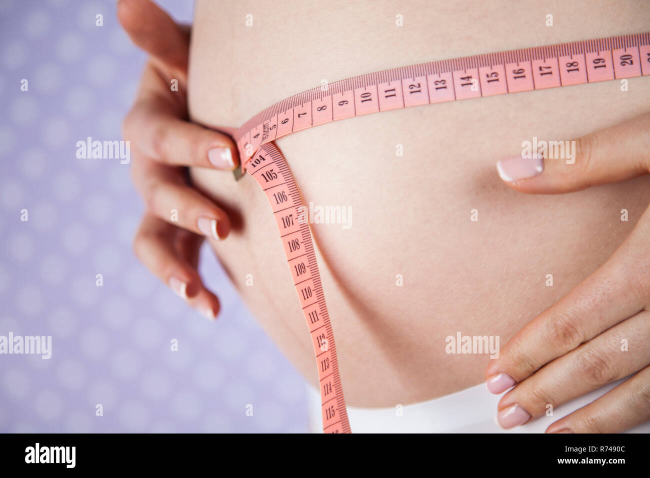 Measure tape, Pregnancy woman, healthy lifestyle concept Stock Photo ...