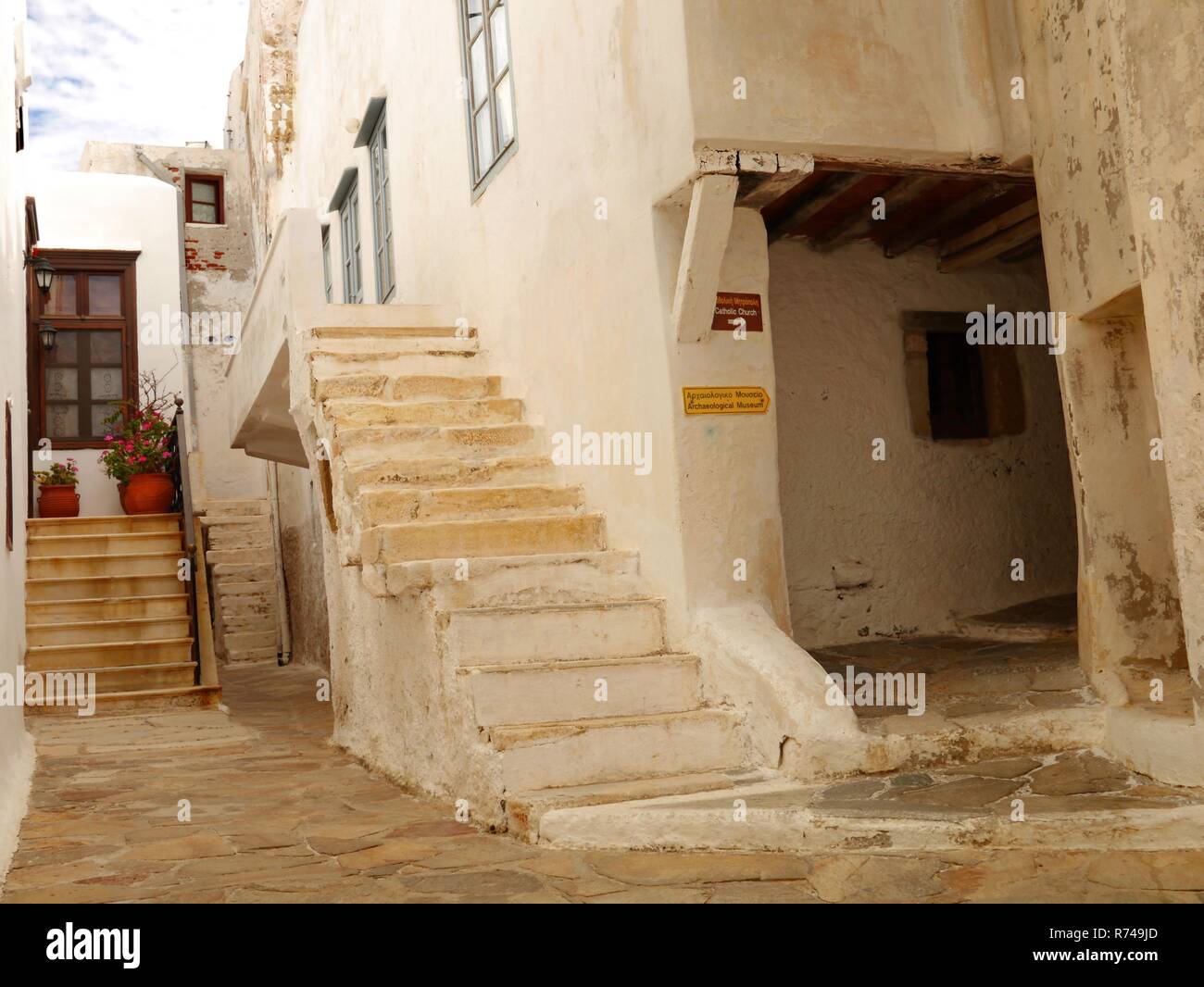Streets of Ancient Town Naxos Architecture, Naxos Island, Greece Stock ...