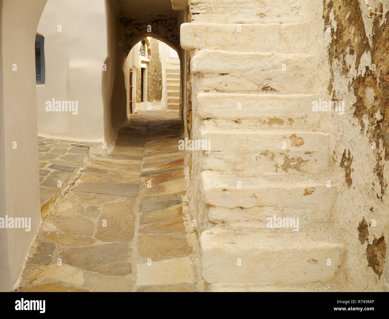 Streets of Ancient Town Naxos Architecture, Naxos Island, Greece Stock ...