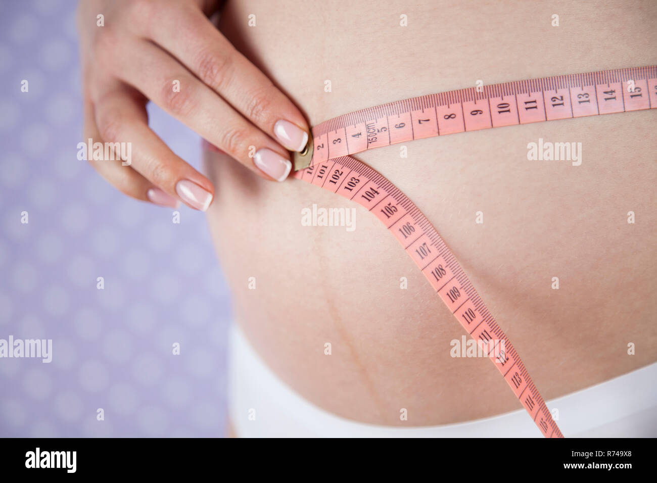 Measure tape, Pregnancy woman, healthy lifestyle concept Stock Photo ...
