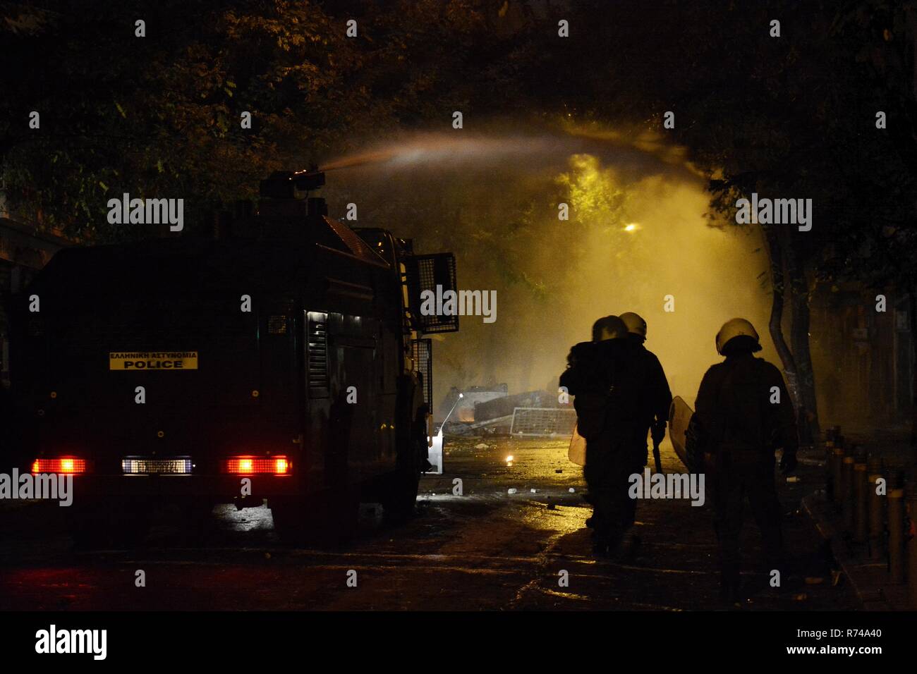 Canon water vehicle of police seen spraying during the riots ...