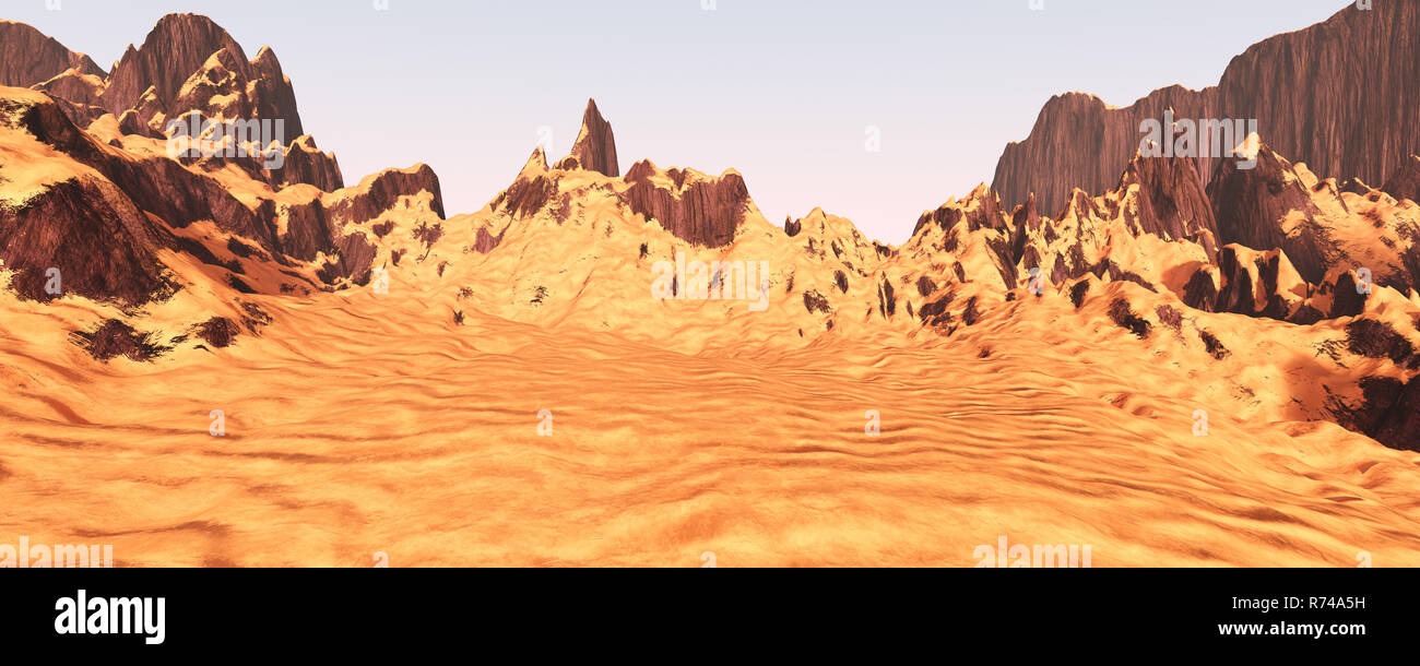 3D Rendering Canyon Valley Stock Photo - Alamy