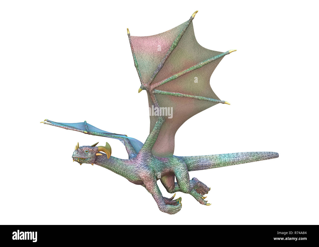 3D Rendering Fantasy Dragon on White Stock Photo - Alamy
