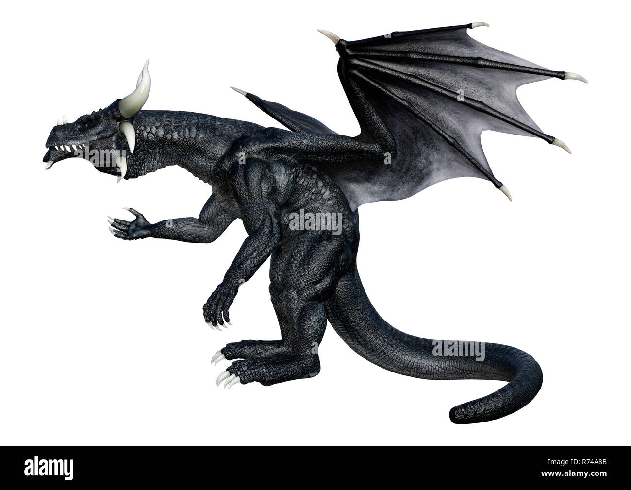 3D Rendering Fantasy Dragon on White Stock Photo - Alamy