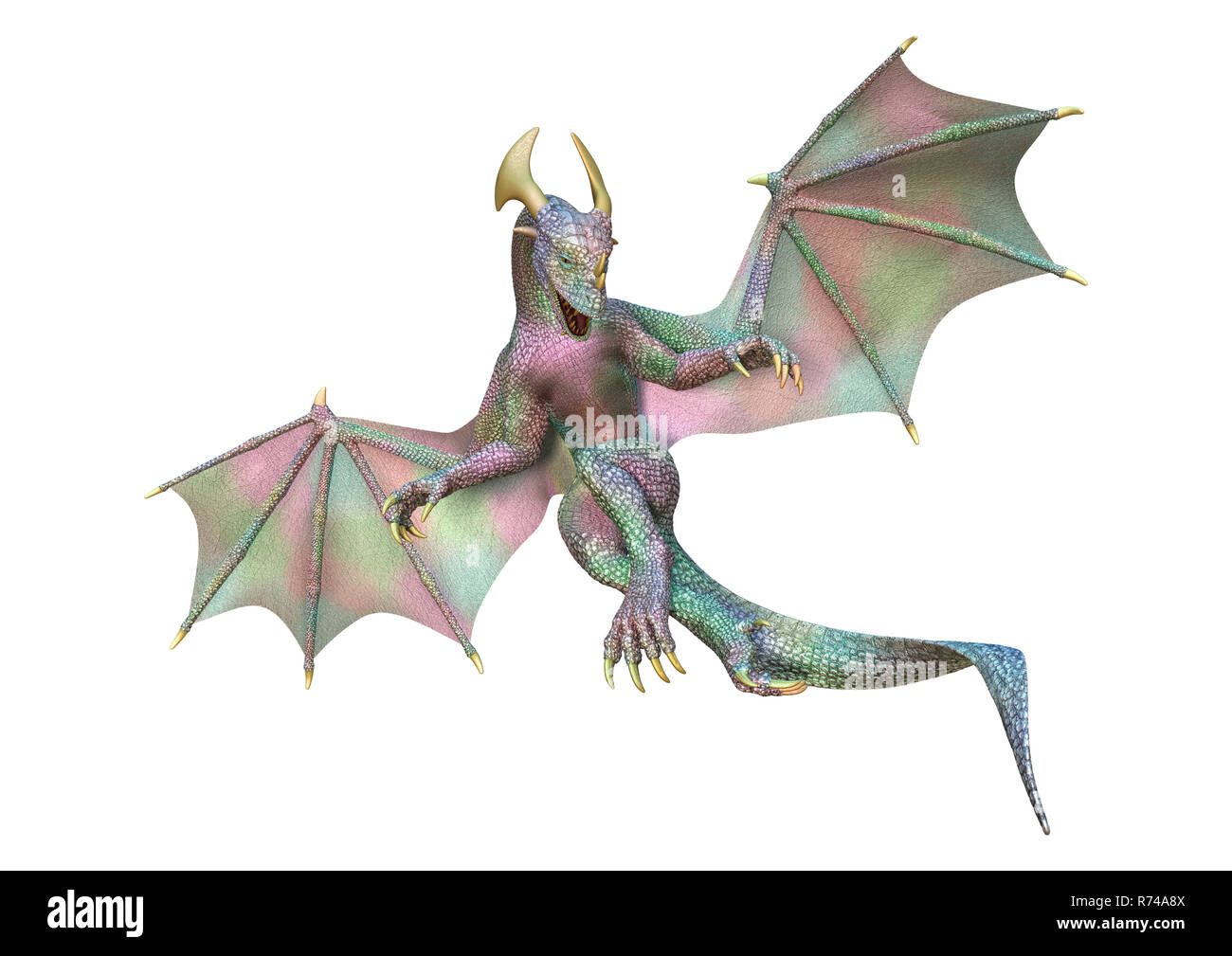 3D Rendering Fantasy Dragon on White Stock Photo - Alamy