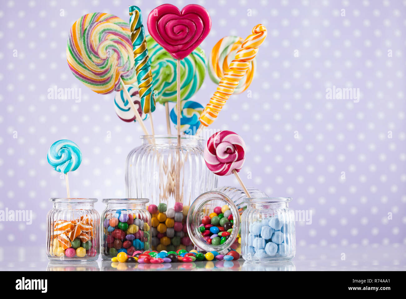 Different colorful sweets and lollipops Stock Photo - Alamy