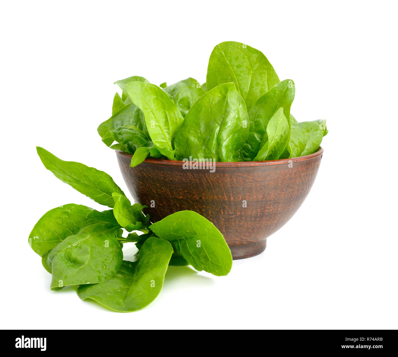Close up spinach vegan Cut Out Stock Images & Pictures - Alamy