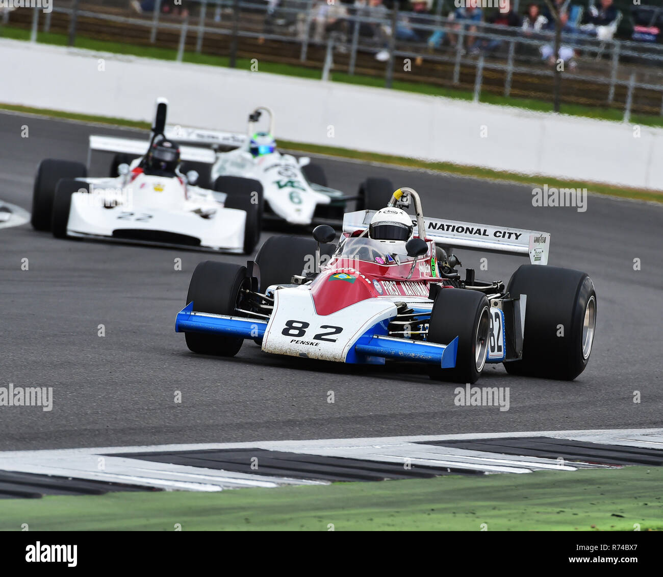 Chris Drake, Penske PC3, FIA, Masters Historic Formula One, Silverstone ...