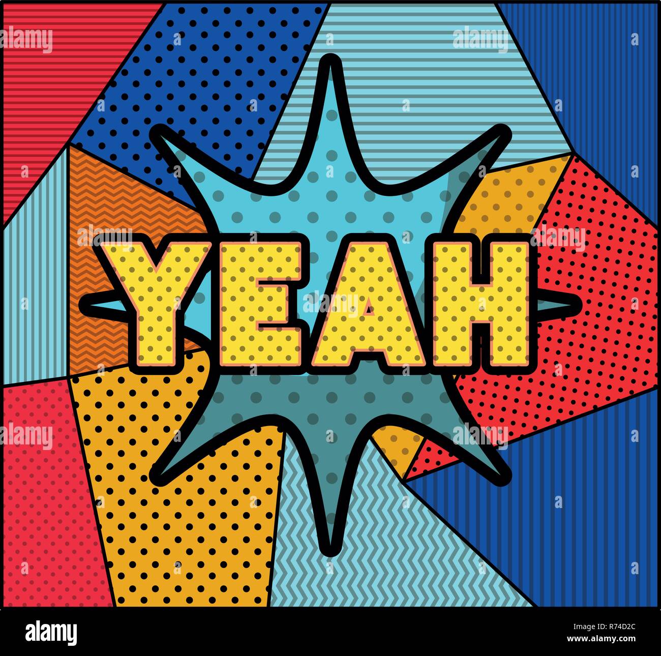 expression bubble with yeah pop art style Stock Vector Image & Art - Alamy