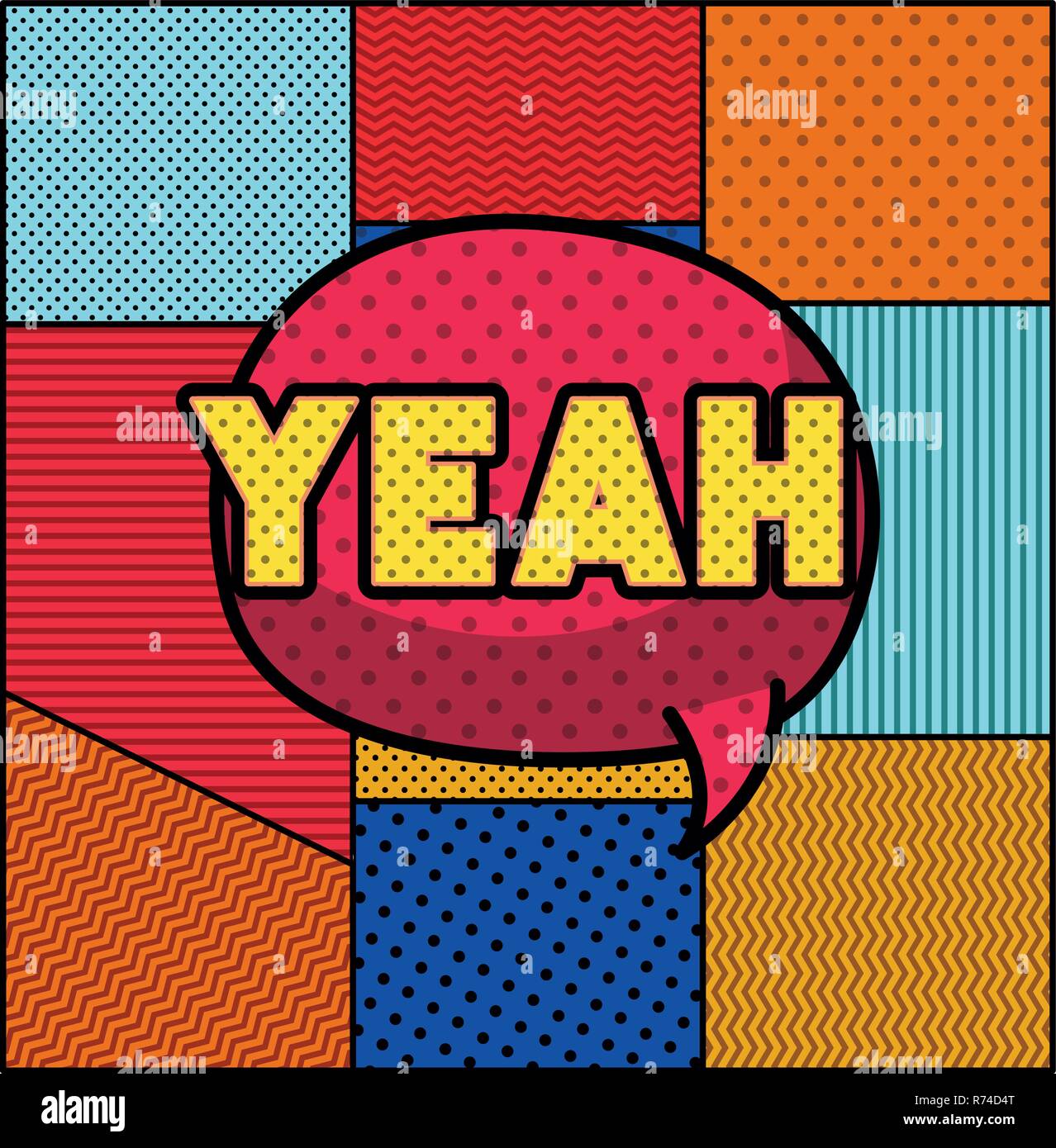 expression bubble with yeah pop art style Stock Vector Image & Art - Alamy