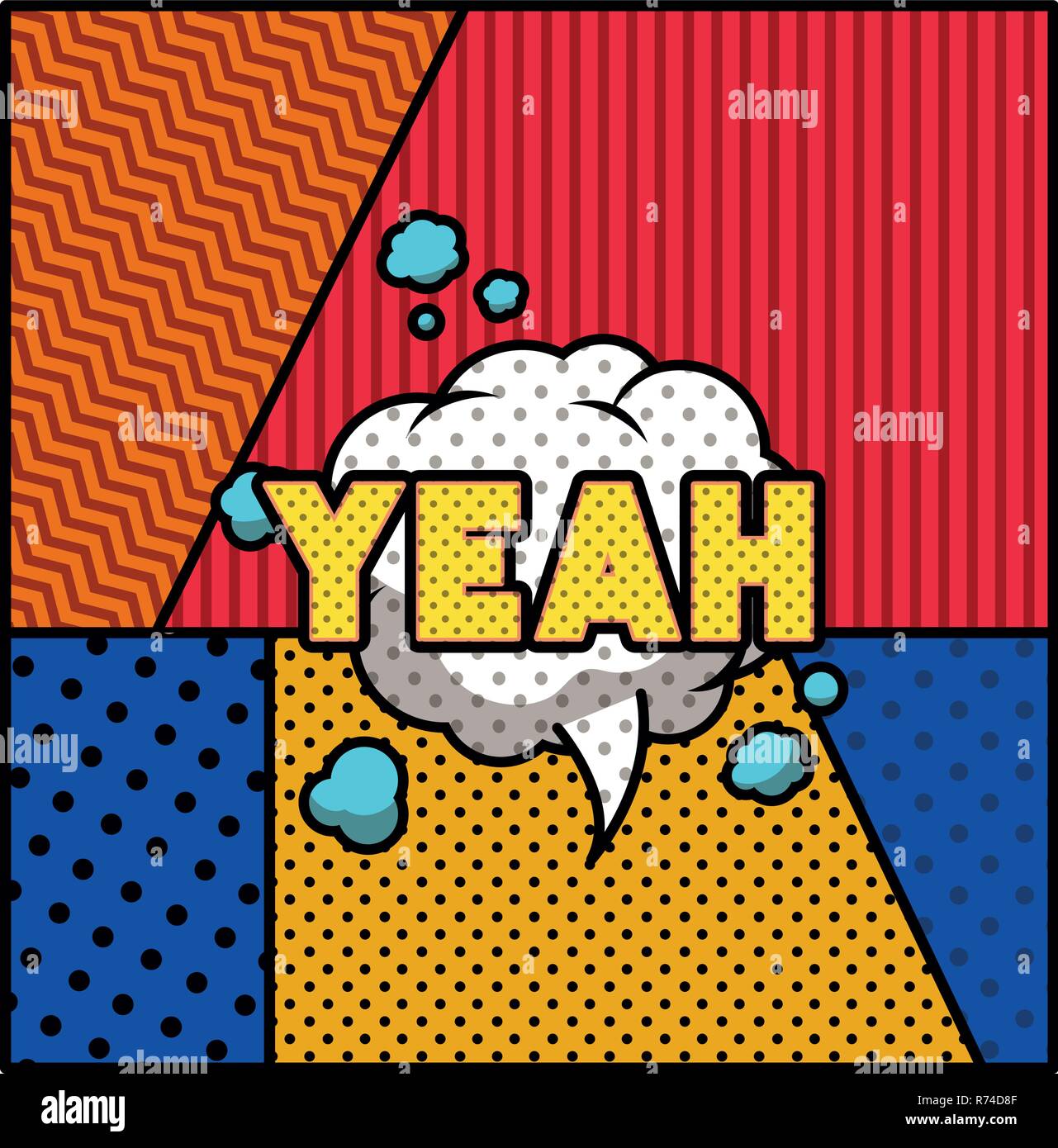 expression bubble with yeah pop art style Stock Vector Image & Art - Alamy