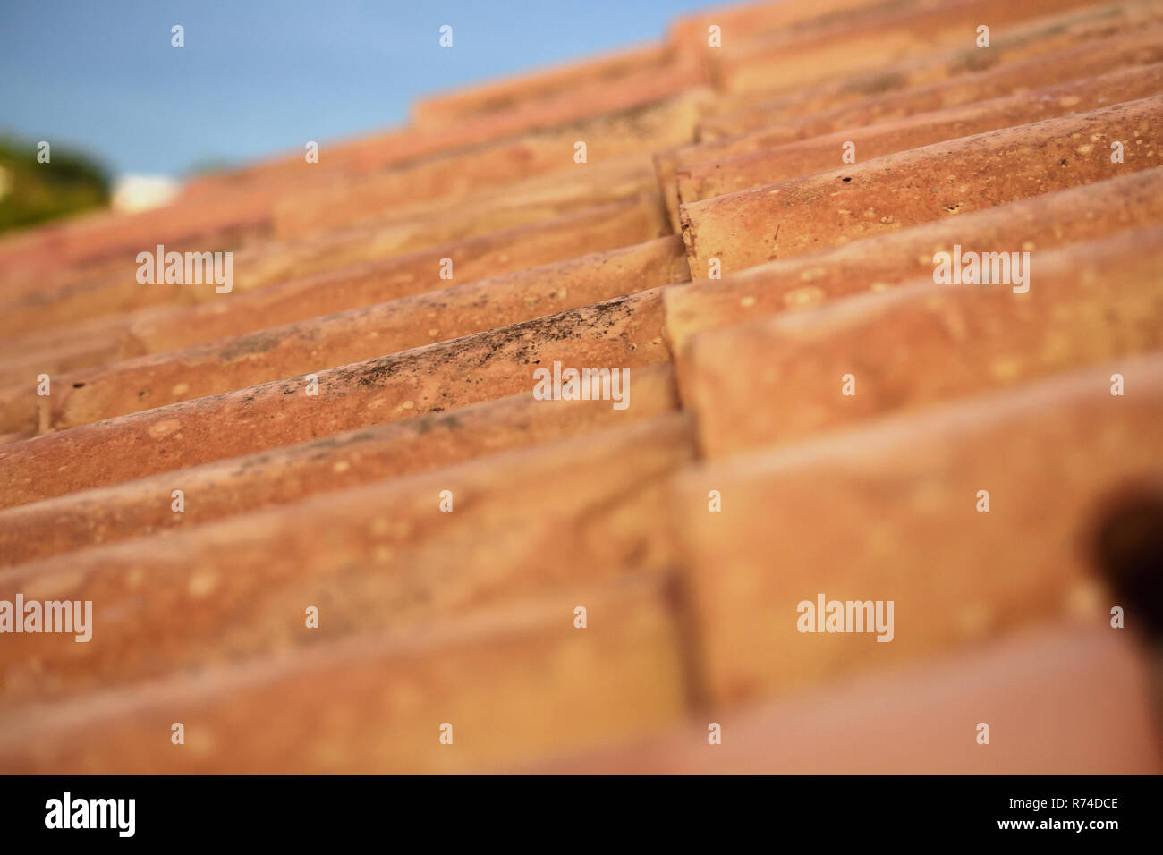 View of roof tiles from the side Stock Photo - Alamy