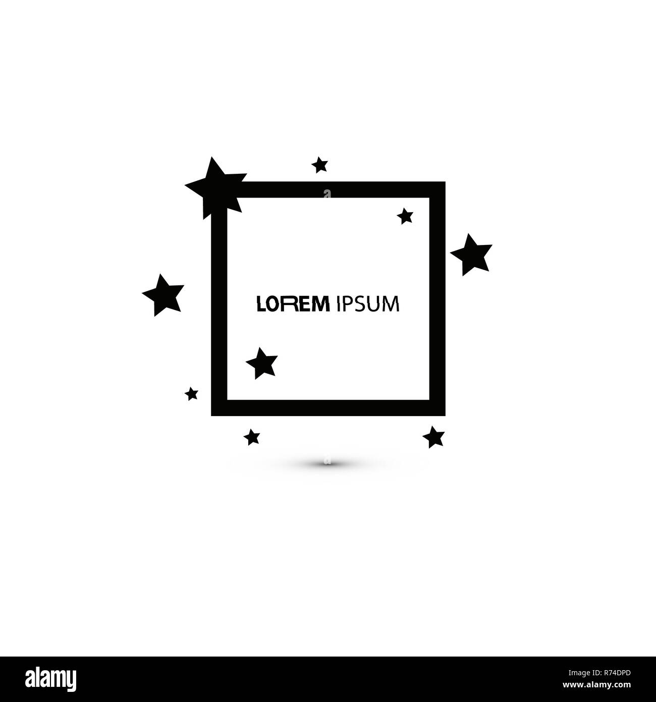 Vector square frames set. Geometric shapes with stars, Glow Design for ...