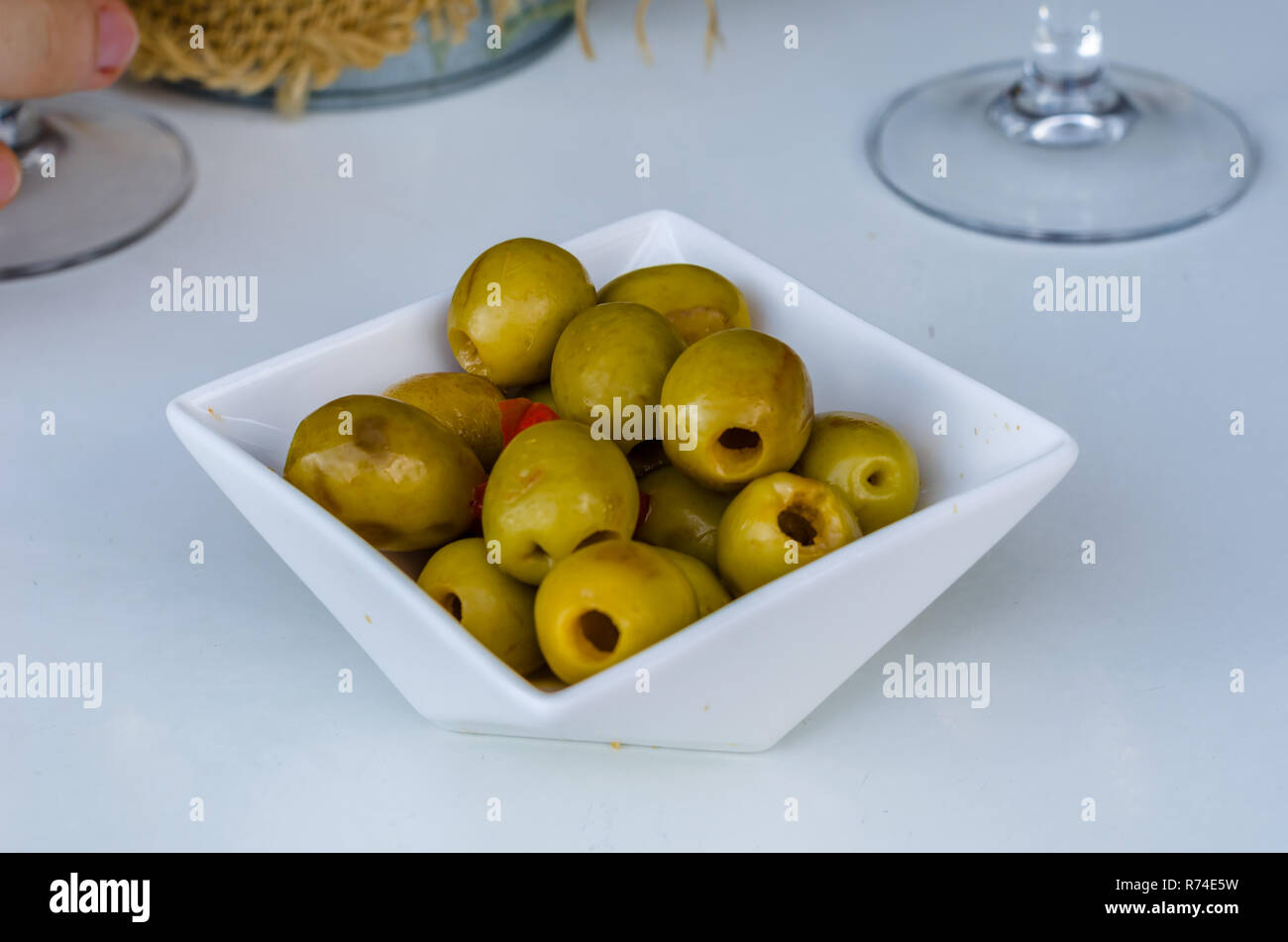 Spanish olives background Stock Photo - Alamy