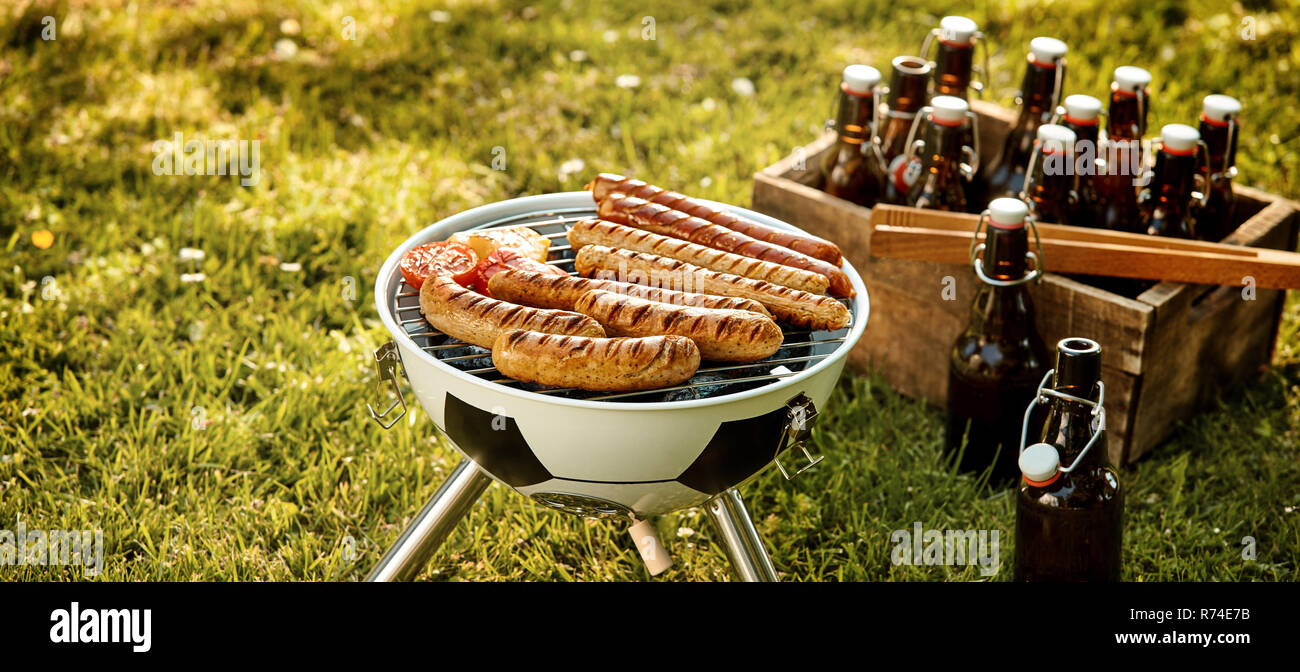 Soccer World Cup themed barbecue Stock Photo - Alamy