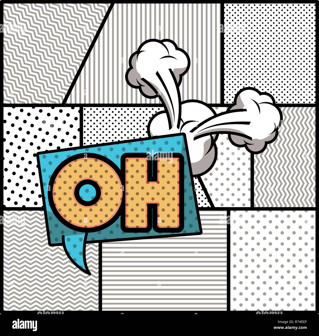 expression bubble with oh pop art style Stock Vector Image & Art - Alamy