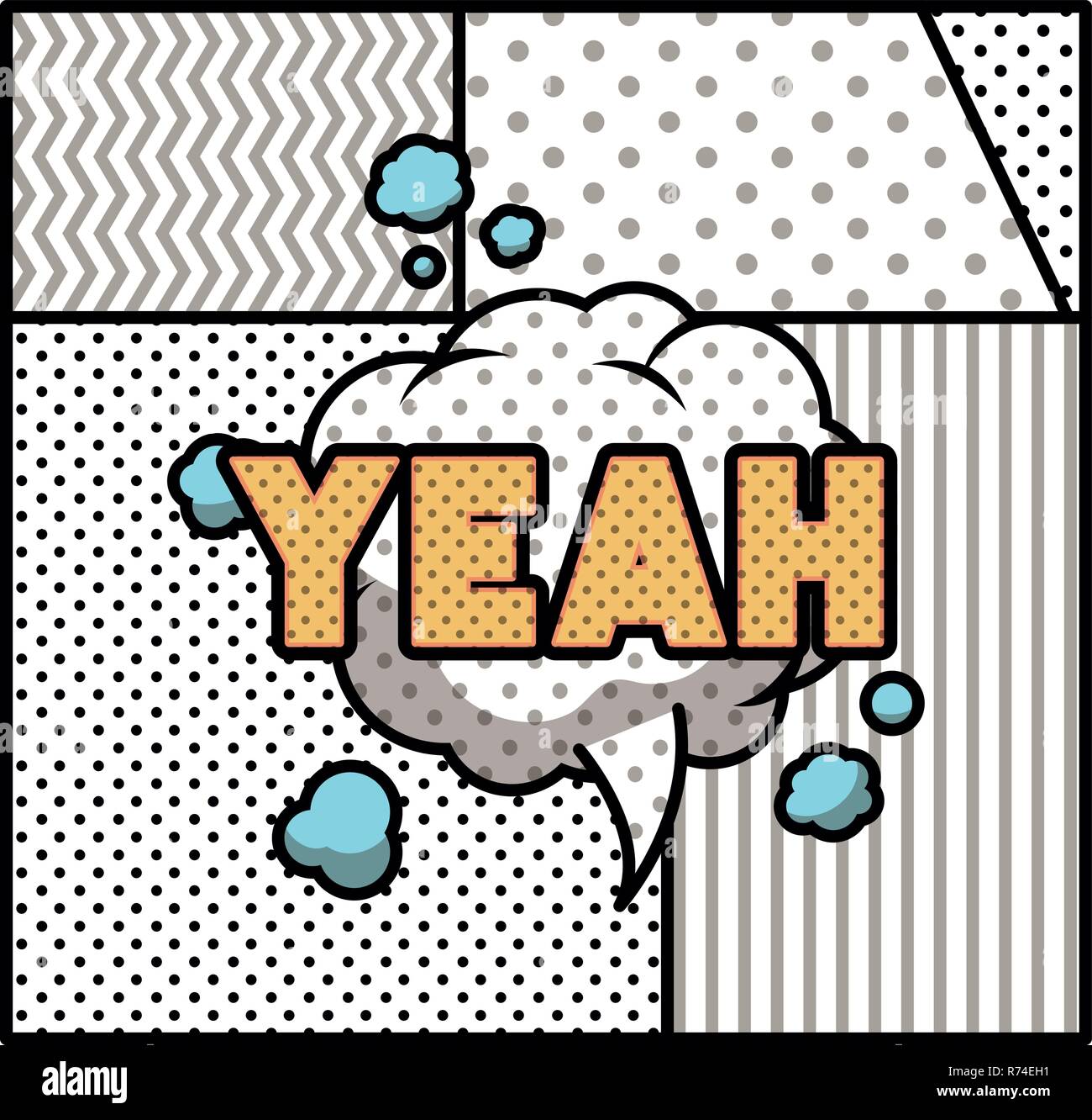 expression bubble with yeah pop art style Stock Vector Image & Art - Alamy