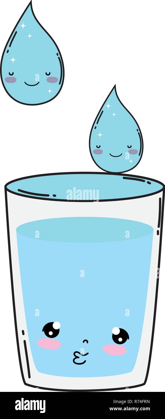 glass water kawaii character Stock Vector Image & Art - Alamy