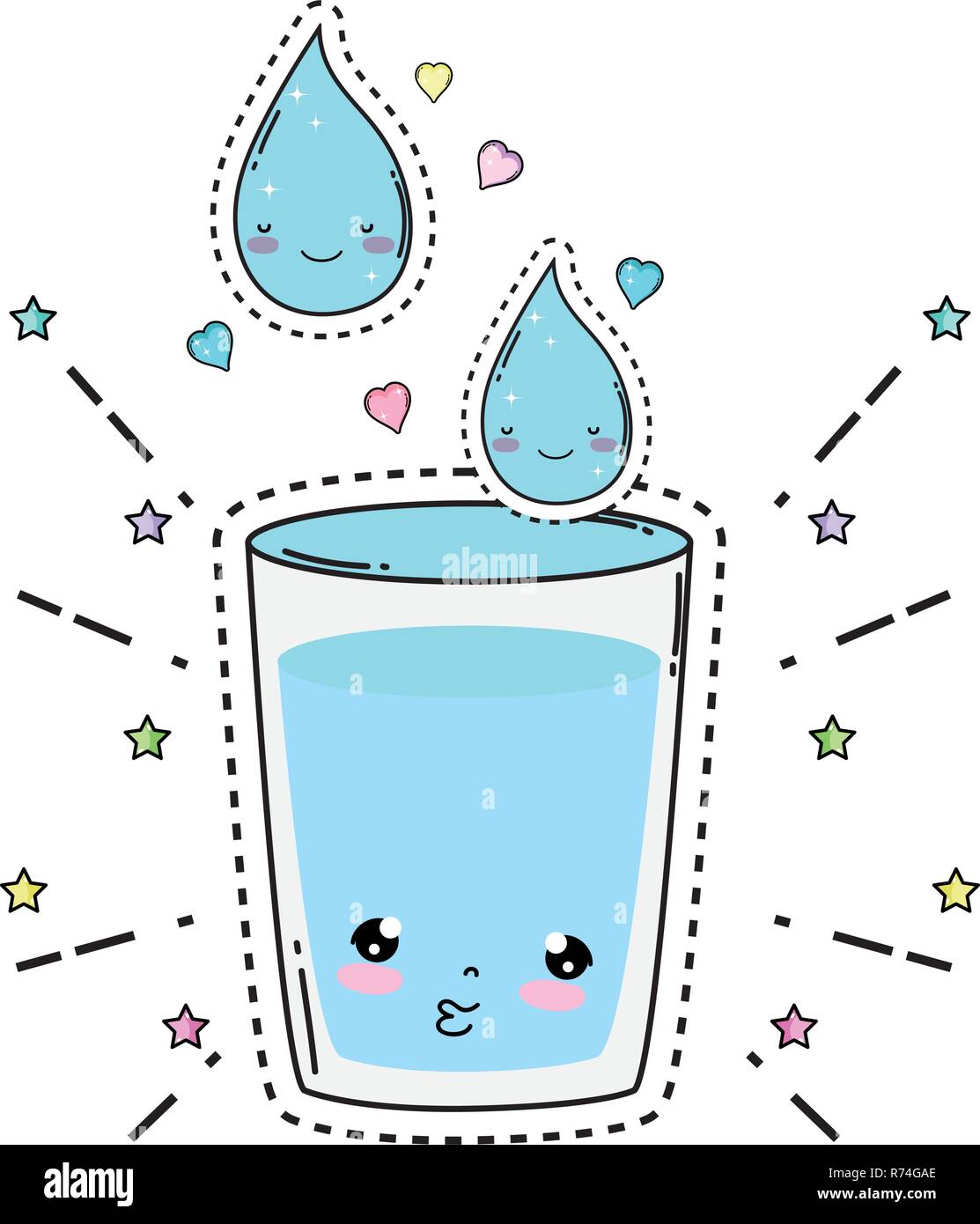 glass water kawaii character Stock Vector Image & Art - Alamy