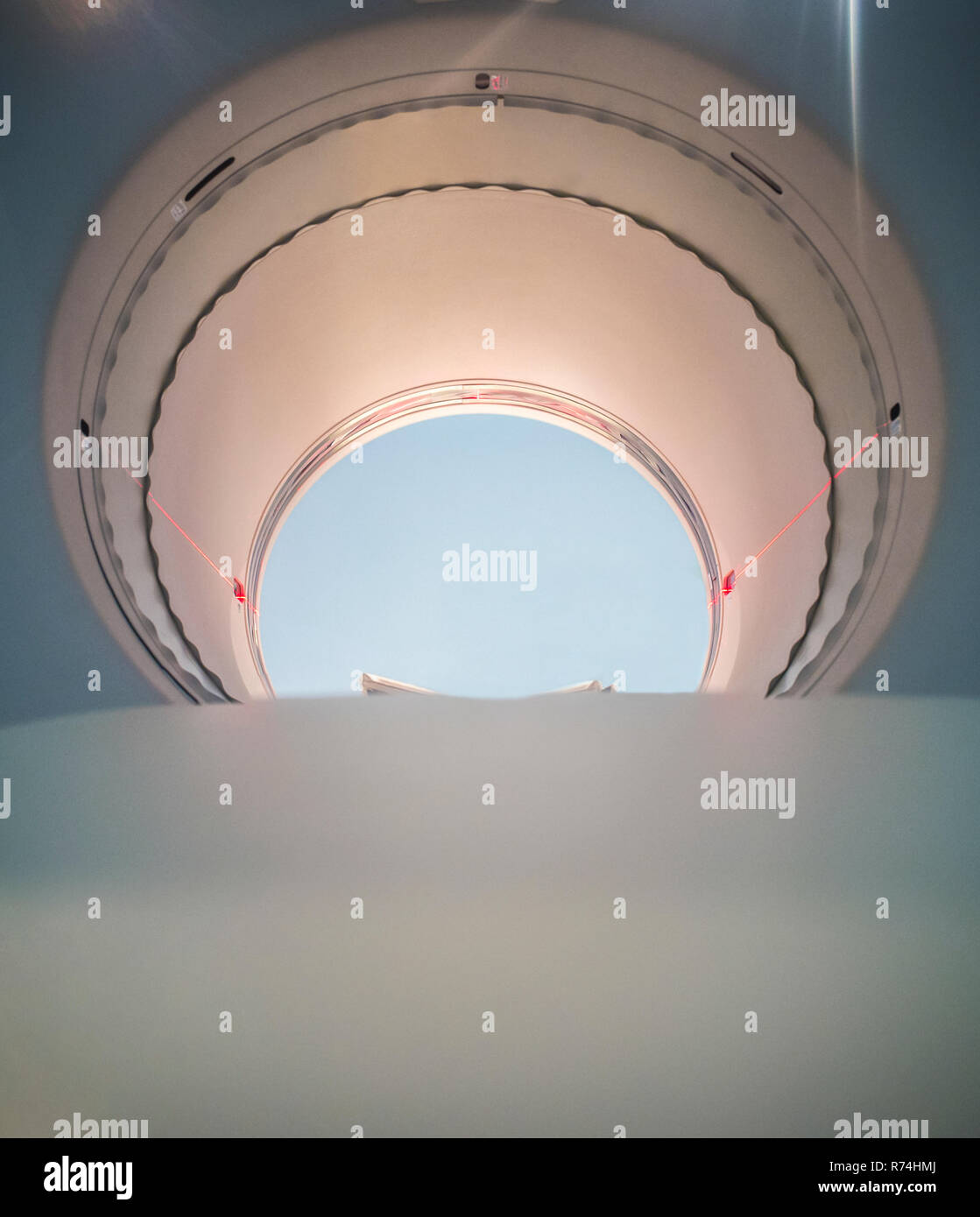 PET/CT Machine round hole. Positron emission tomographyâ€“computed ...