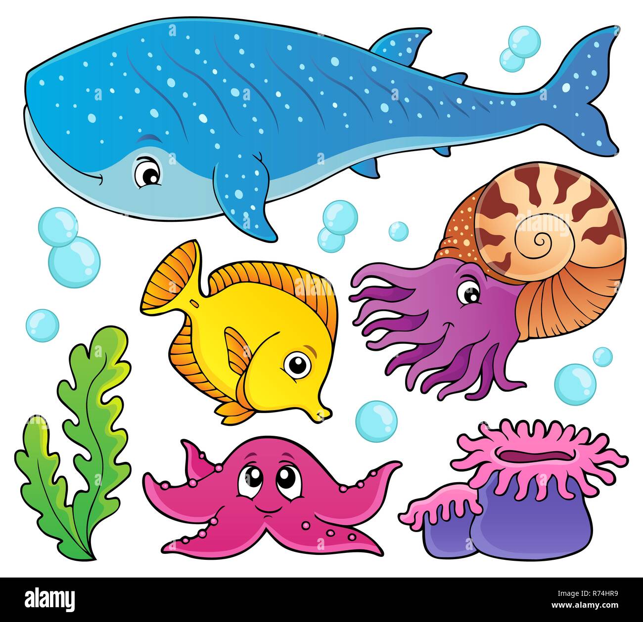 Ocean life theme set 1 Stock Photo - Alamy