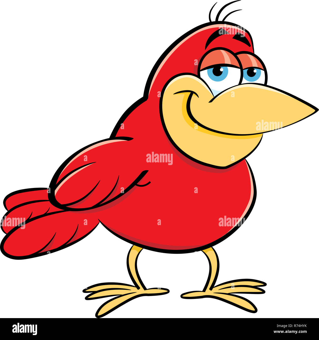 Cartoon illustration of a smiling bird Stock Photo - Alamy