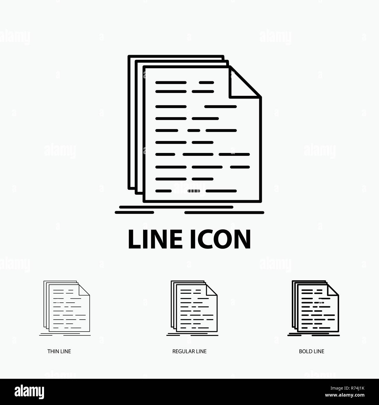 Code Coding Doc Programming Script Icon In Thin Regular And Bold Line Style Vector