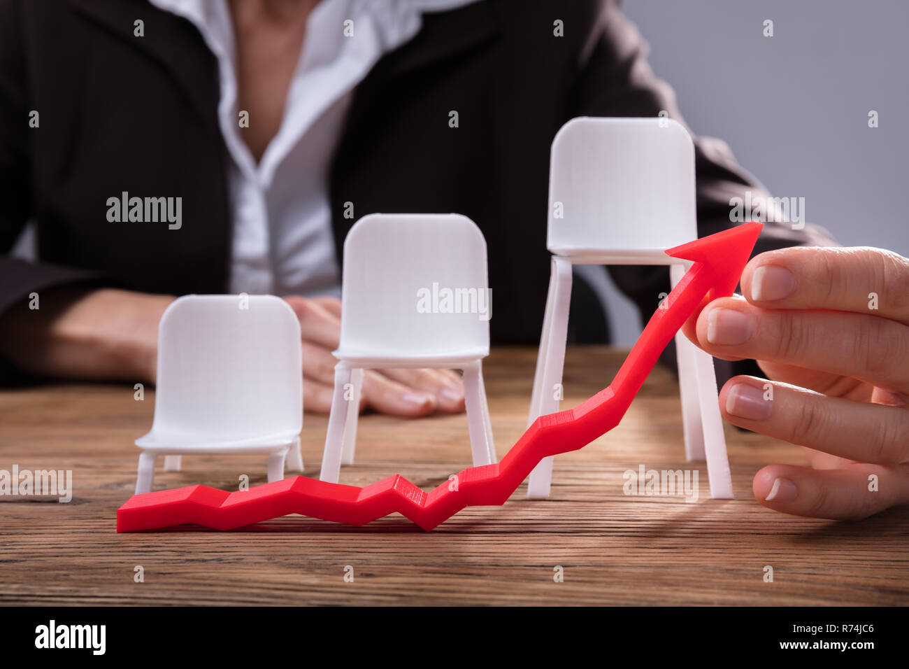 Graph showing growth upward arrow hi-res stock photography and images ...