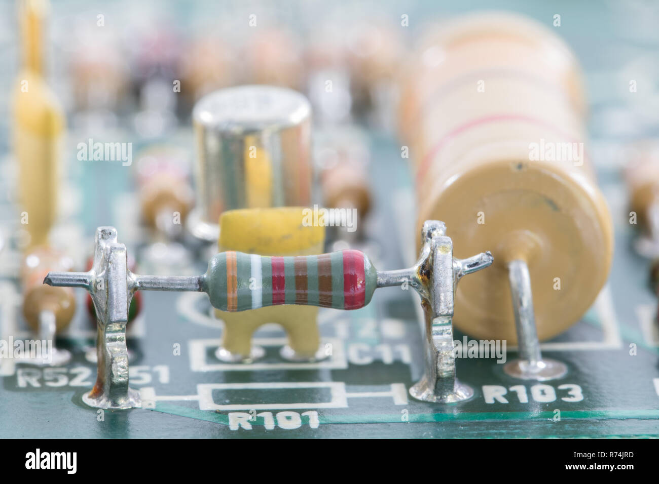 Closeup electronic hardware on the circuit board Stock Photo - Alamy