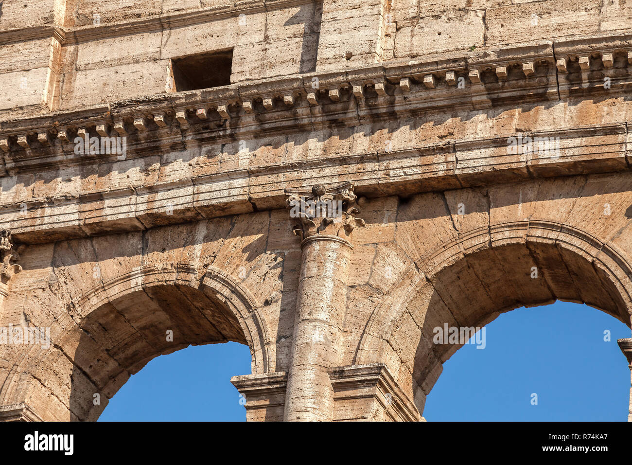 Exterior Detail of Coliseum, Colosseum in Rome, Italy Stock Photo - Alamy