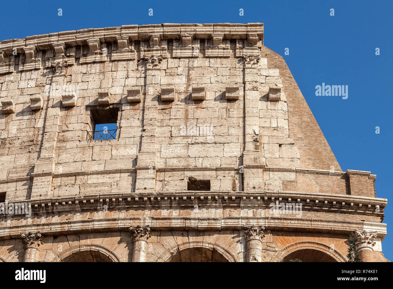 Exterior Detail of Coliseum, Colosseum in Rome, Italy Stock Photo - Alamy
