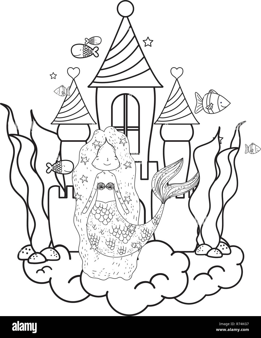 Underwater palace Stock Vector Images - Alamy