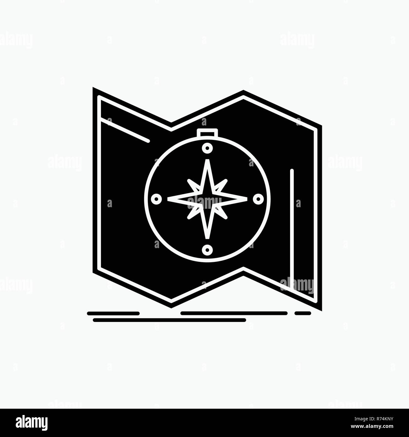 Direction, explore, map, navigate, navigation Glyph Icon. Vector ...