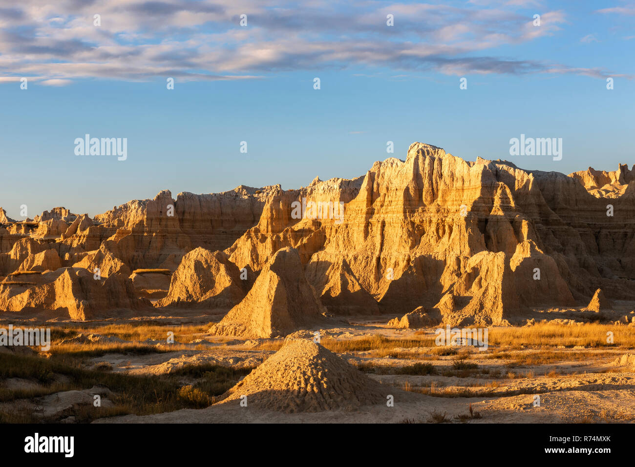 Badlands National Park, East end of Castle Trail, October, S. Dakota ...
