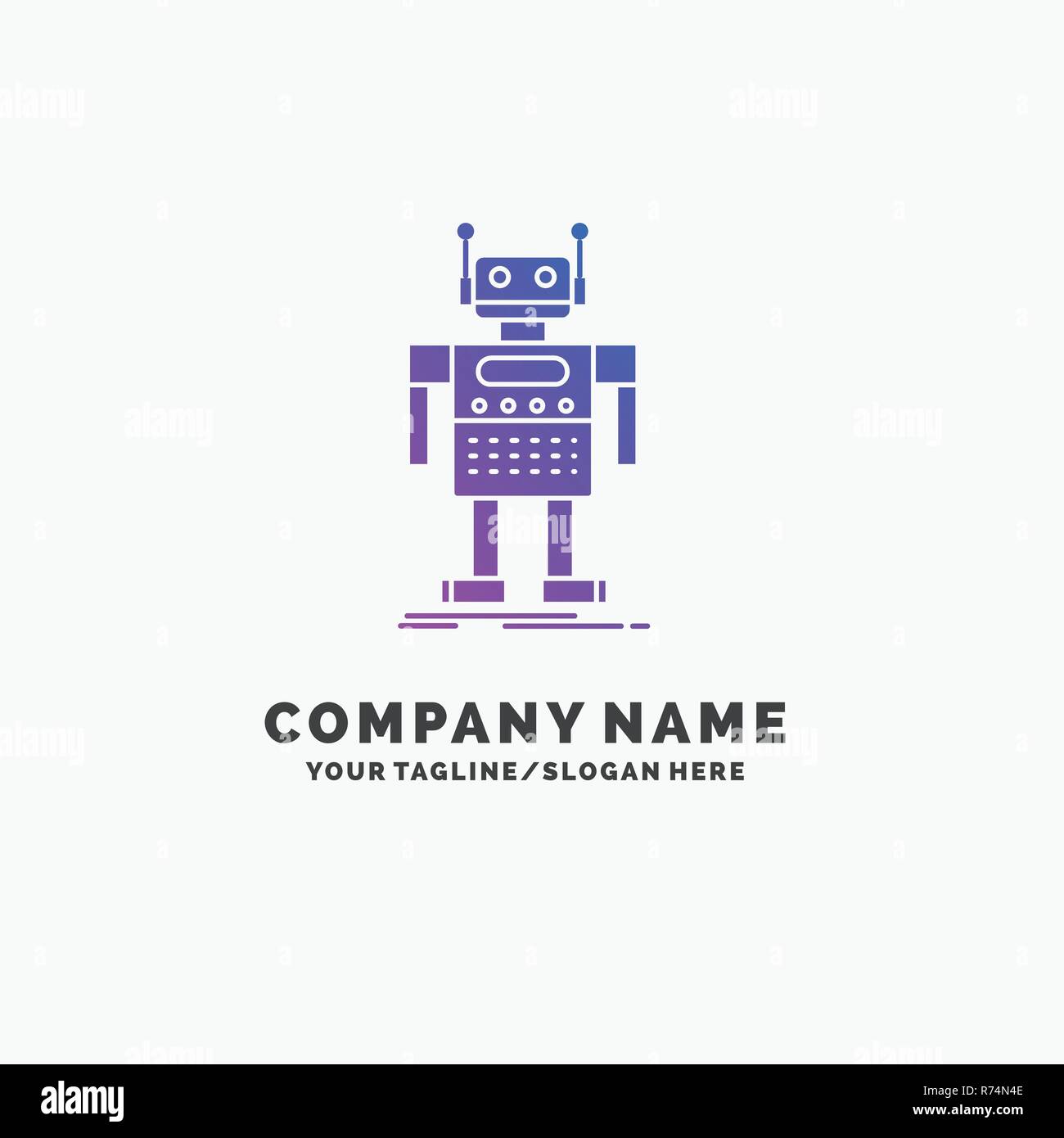 robot, Android, artificial, bot, technology Purple Business Logo ...