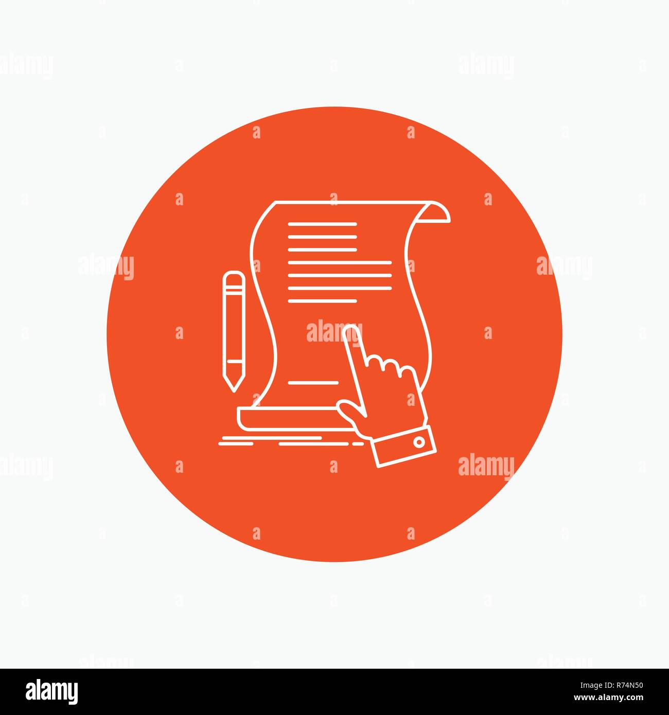 contract, document, paper, sign, agreement, application White Line Icon ...