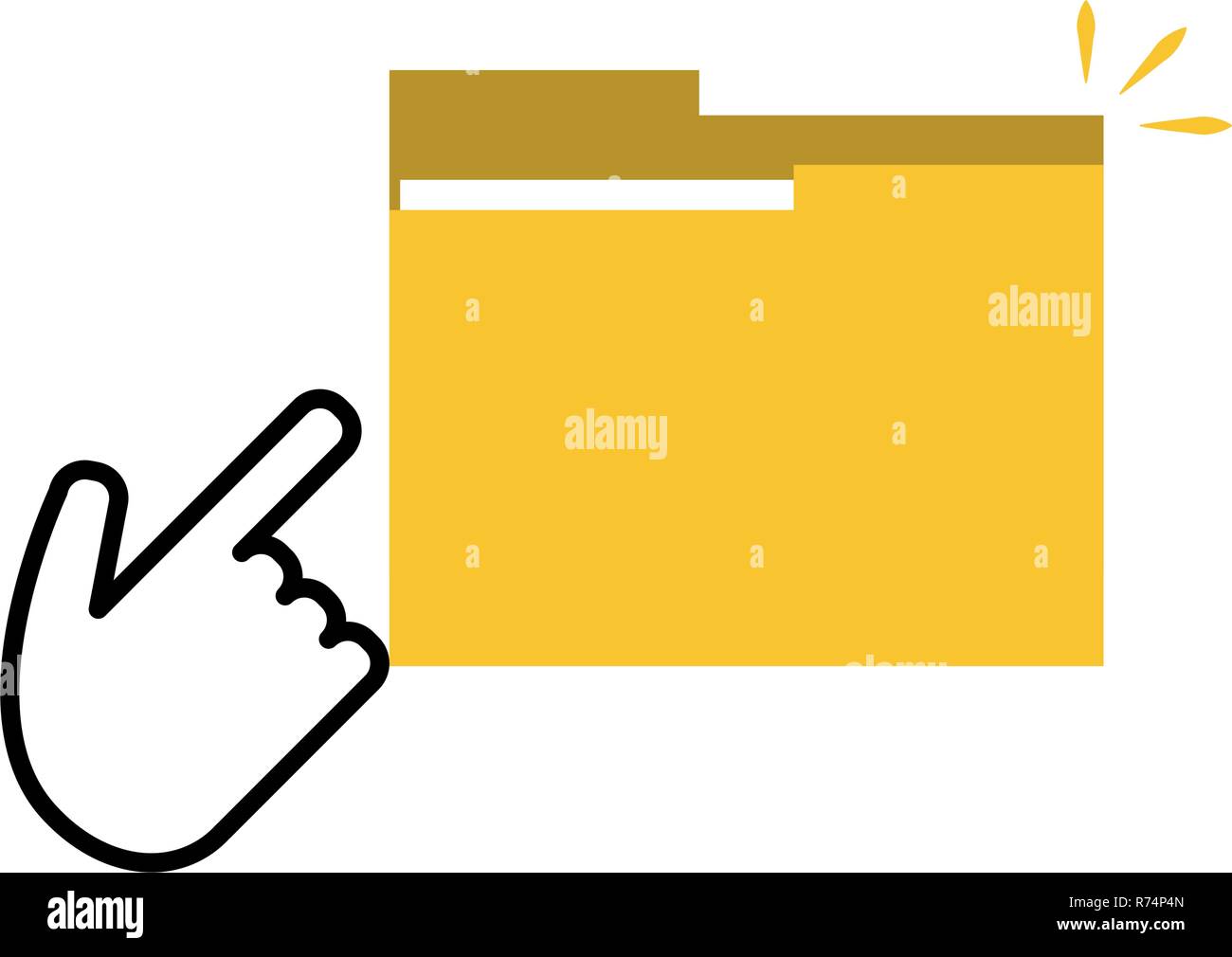 Cursor click hand on folder Stock Vector Image & Art - Alamy