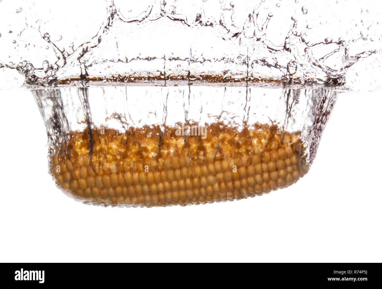 Corn on the cob sinking underwater Stock Photo - Alamy
