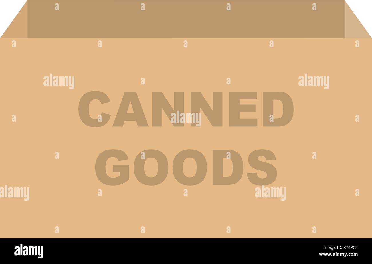 Cardboard box vector for canned goods donations concept Stock Vector ...