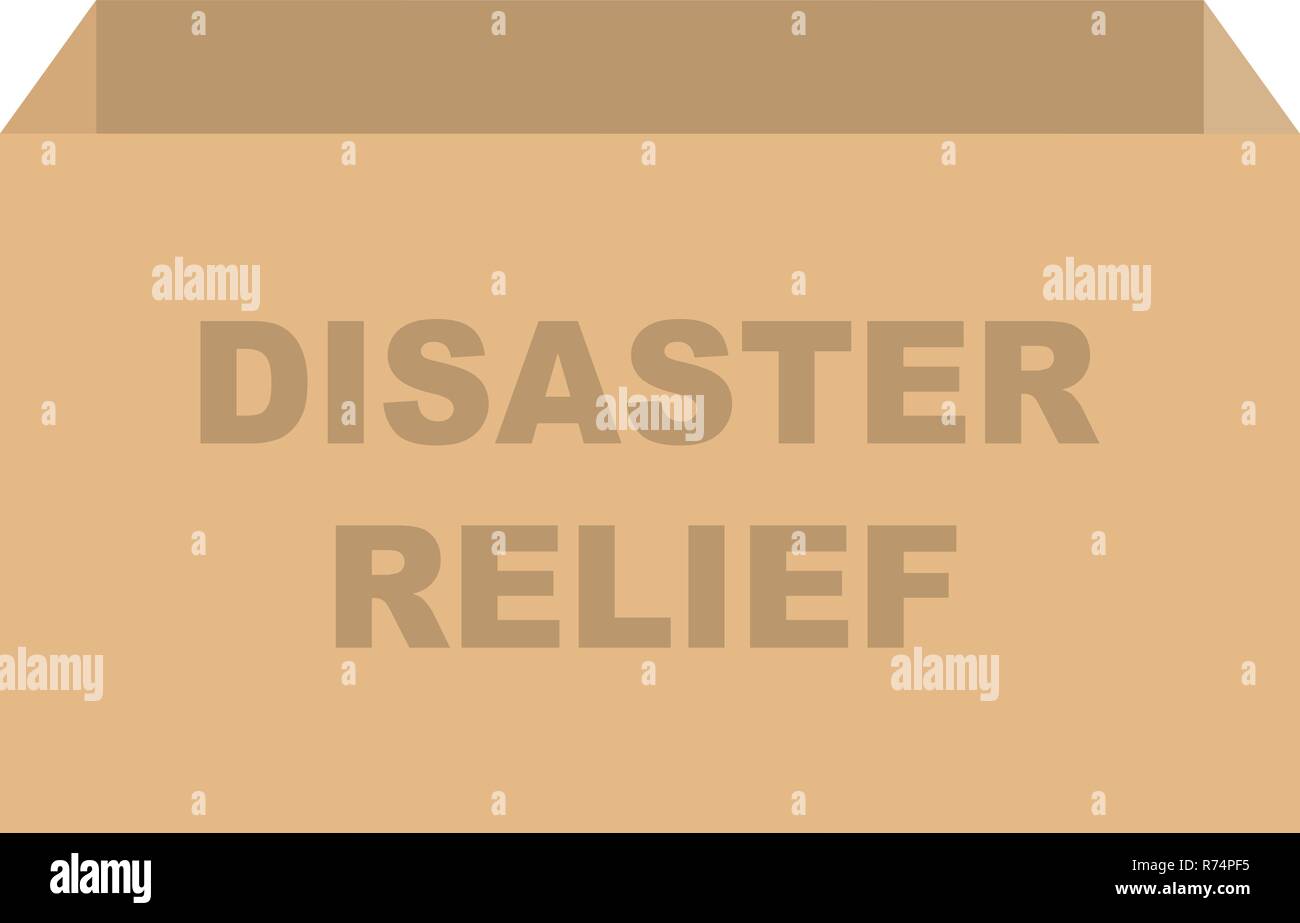 Cardboard box vector for disaster relief donations concept Stock Vector ...