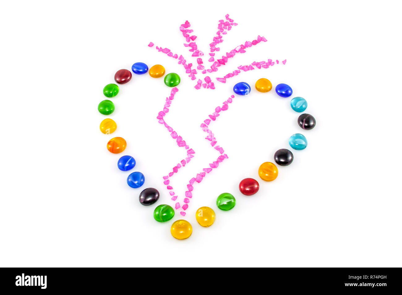 Broken bleeding heart symbol love hi-res stock photography and images ...