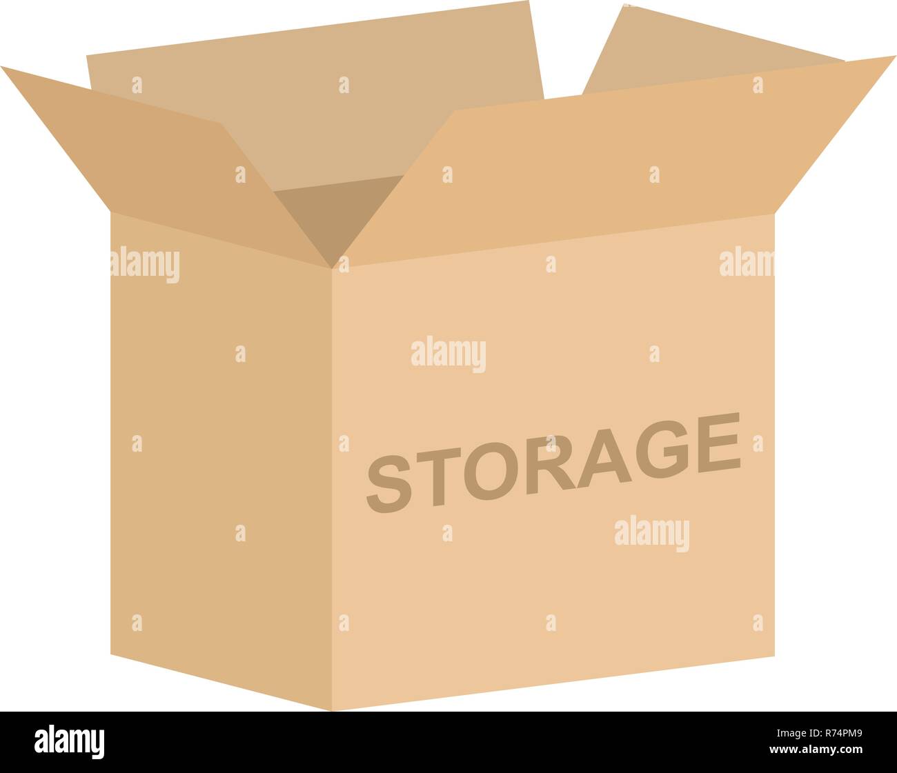 Open cardboard box vector for secure self storage concept Stock Vector ...