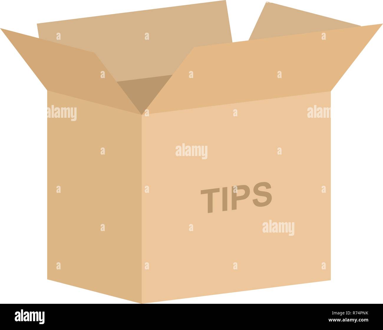 Open cardboard box vector for tipping concept Stock Vector Image & Art ...
