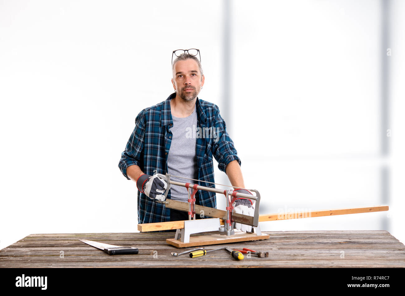 Sawing plant wood in carpenters hi-res stock photography and images - Alamy