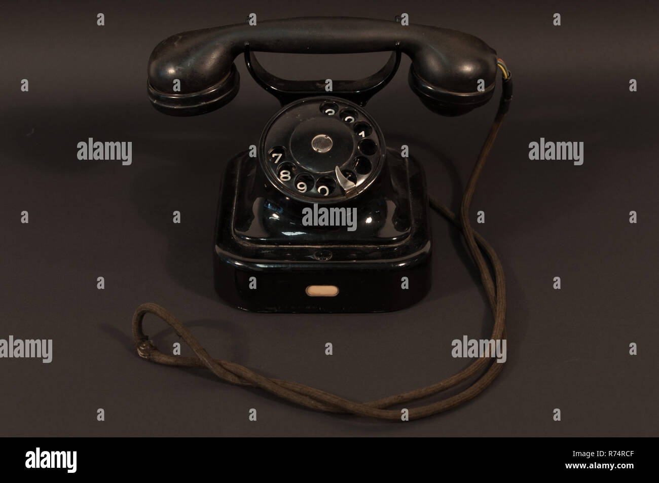 antique old black telephone Stock Photo - Alamy