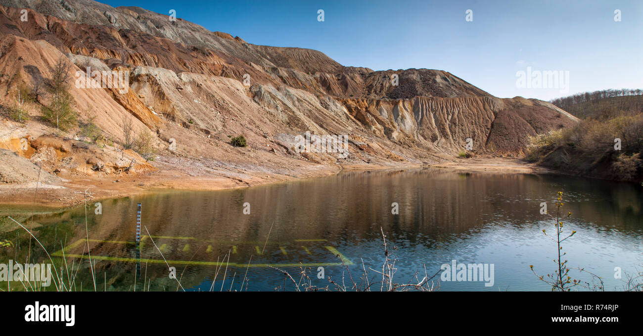Artificial lake near abandoned copper mine Stock Photo - Alamy