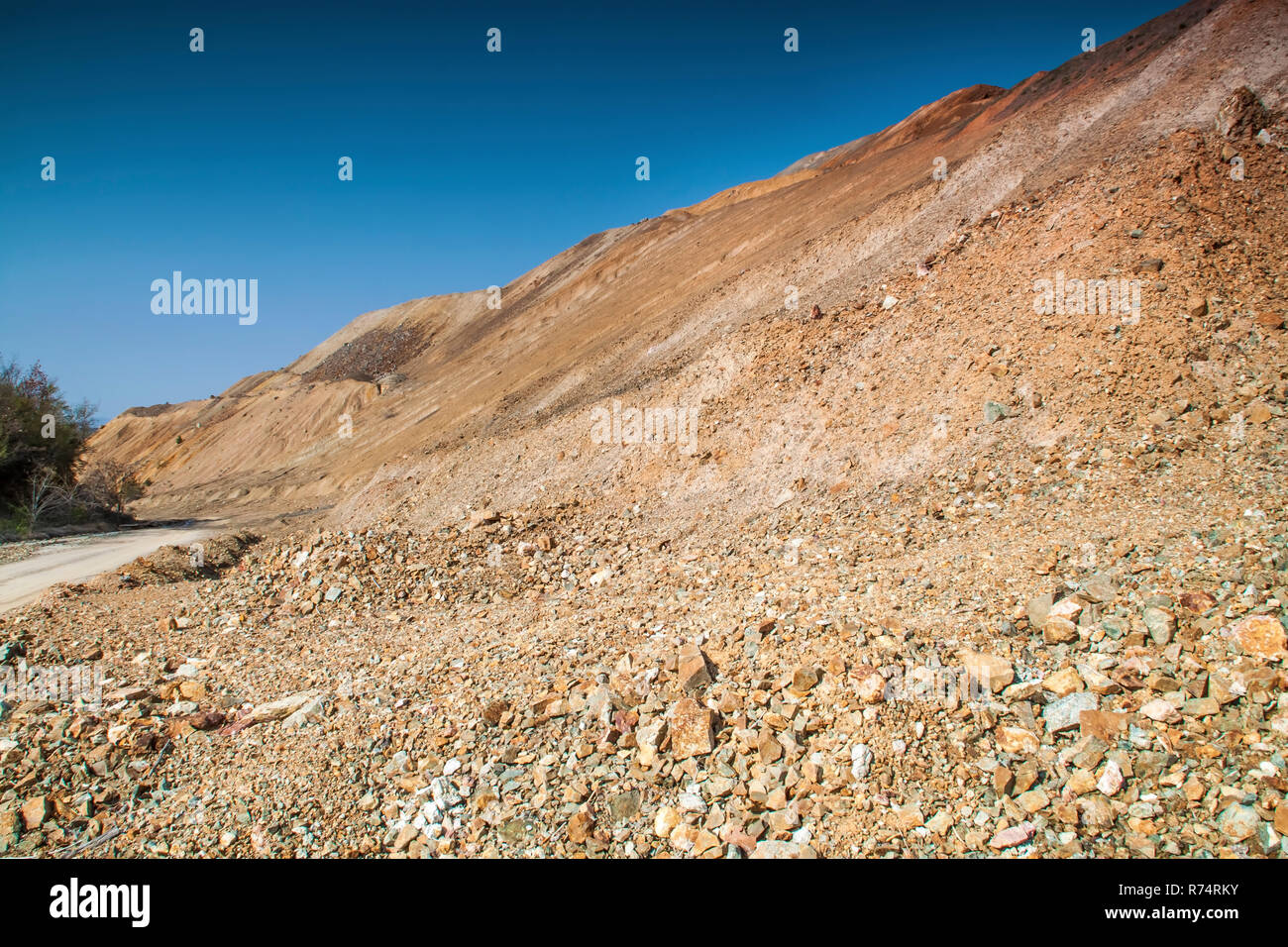Rock formations in abandoned copper mine Stock Photo - Alamy