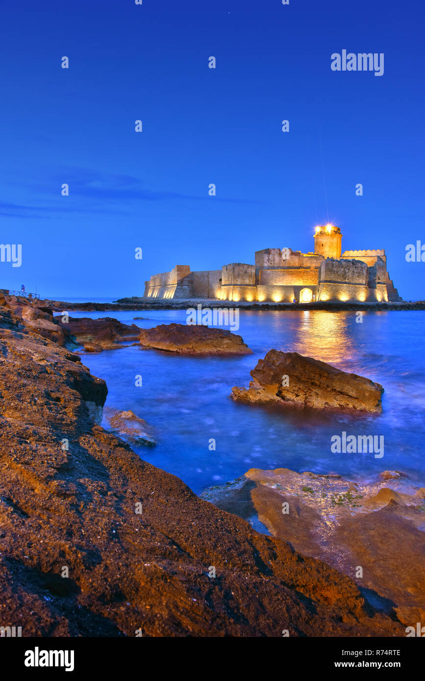 The castle in the Isola di Capo Rizzuto, Calabria, Italy Stock Photo ...