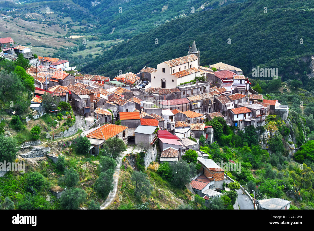 The village of Staiti in the Province of Reggio Calabria, Italy Stock ...